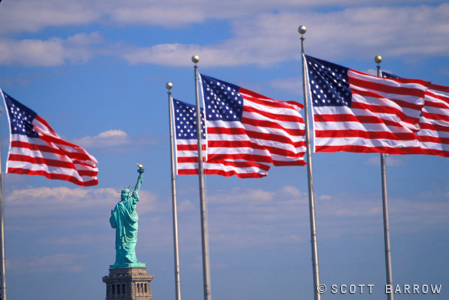 Statue of Liberty, American Flags, Liberty State Park - The Scott ...